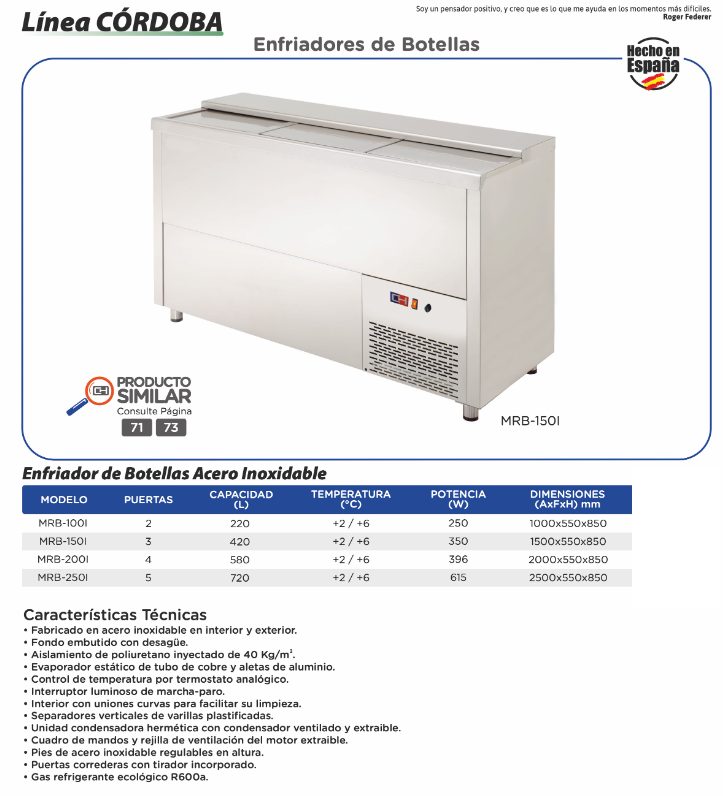 BOTELLERO "TODO INOX" 1MTS. 2 PUERTAS INTERIOR-EXTERIOR ACERO INOX. CH ...